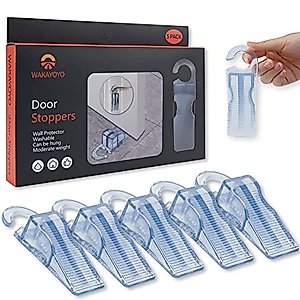 WAKAYOYO Big Door Stoppers for Bottom of Door , 5 Packs Hook Type Rubber Door Stop Wedge for Easy Storage, Door Stops for Carpet Heavy Duty Door, Works on Tile, Concrete, Carpet, Wooden Floor