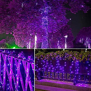 200 LED Purple Halloween String Lights,66ft Fairy Lights Plug in, 8 Modes Connectable Green Wire LED String Lights for Indoor, Outdoor, Halloween, Holiday, Wedding, Party, Christmas Decorations