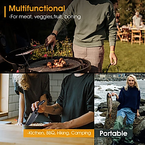 Huusk Japan Knife,Sharp Knife Chefs Knife with Leather Sheath Viking Knife Husk Knife Chef Meat Cleaver, Home Camping or Outdoor