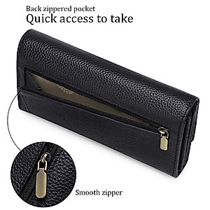 GOIACII Women's Wallet RFID Blocking Genuine Leather Large Capacity Card holder Ladies Clutch purses for women