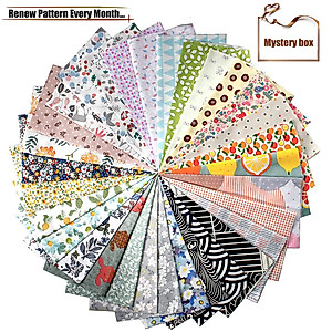 Precut Fabrics for Quilting no Repeat Design Printed Floral Cotton Fabric for Patchwork Squares Bundles for Craft DIY /45pcs 8" x 8"