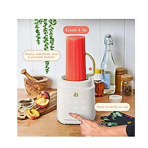 Generic Beautiful PowerExact Blender System Touch Activated 3 speeds & 4 pre-set Settings Performance With On The Go 20 oz Cup (White), 50 ml