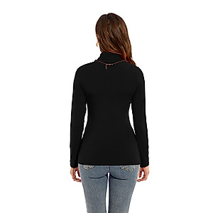 Anyeager Black Turtleneck for Women Dark Academia Clothing Turtle Neck Long Sleeves for Women Thermal Shirts for Women Medium