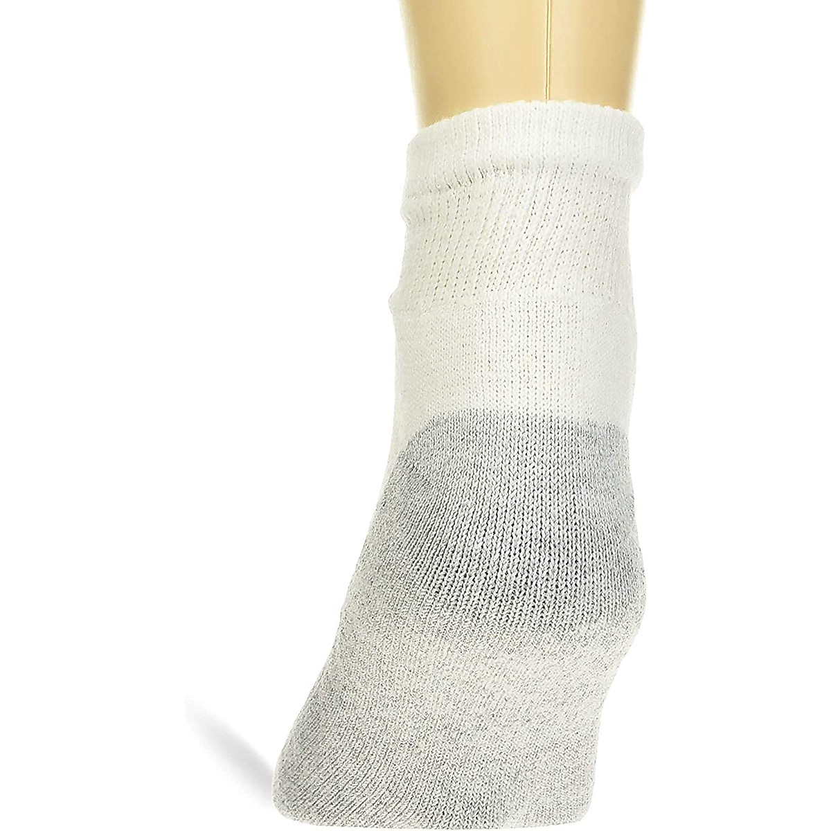 Moda West 24 Pairs - Ankle Bulk Socks Athletic Size 10-13 in White with Grey - Wholesale Case of 24 Men's Socks