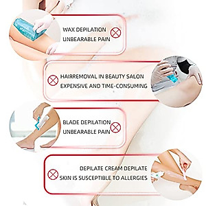 SUNFEXOY Crystal Hair Eraser,Portable Crystal Hair Remover for Women and Men Painless Exfoliation Magic Hair Eraser Hair Removal for Women Soft Smooth Silky Shiny Skin Hairo(Rose)