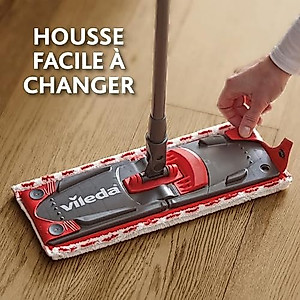 Vileda UltraMax Flat Mop Refill, 1 Count (Pack of 1), White/Red