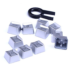 HUYUN Performance Gaming keycaps Replacement for Romer-G Switch Logitech G310 G413 G613 G810 K840 G910 Mechanical Keyboard (Sliver 11 Keys)