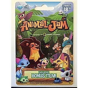 National Geographic Animal Jam Online Game Card - 10 Diamonds - 3 Month Membership - With Exclusive Bonus Item