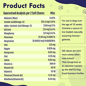 Multivitamin Treats for Dogs - Glucosamine Chondroitin for Joint Support + Digestive Enzymes & Probiotics - Grain Free Dog Vitamin for Skin & Coat + Immune Health - 60ct