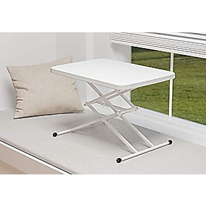 TOE Computer Desk Multifunctional Portable Study Writing Desk Adjustable Folding Laptop Desk Learning Desk with Drawer Stand for Home Office (Color : White)