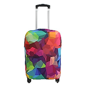 Explore Land Travel Luggage Cover Suitcase Protector Fits 18-32 Inch Luggage (Geometry, S(18-22 inch Luggage))