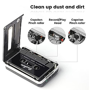 Reshow Audio Tape Cassette Head Cleaner w/ 2 Cleaning Fluids Care Wet Maintenance Kit for Cassette Tape Player/Boombox/Deck/Recorder
