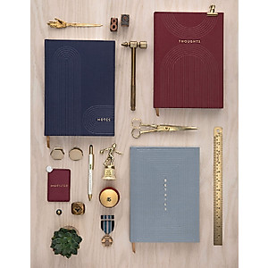 DesignWorks Ink Classic Bookbound Hardcover Journal, 7.5" x 10.25", Dusty Blue - Linear Boxes"Details