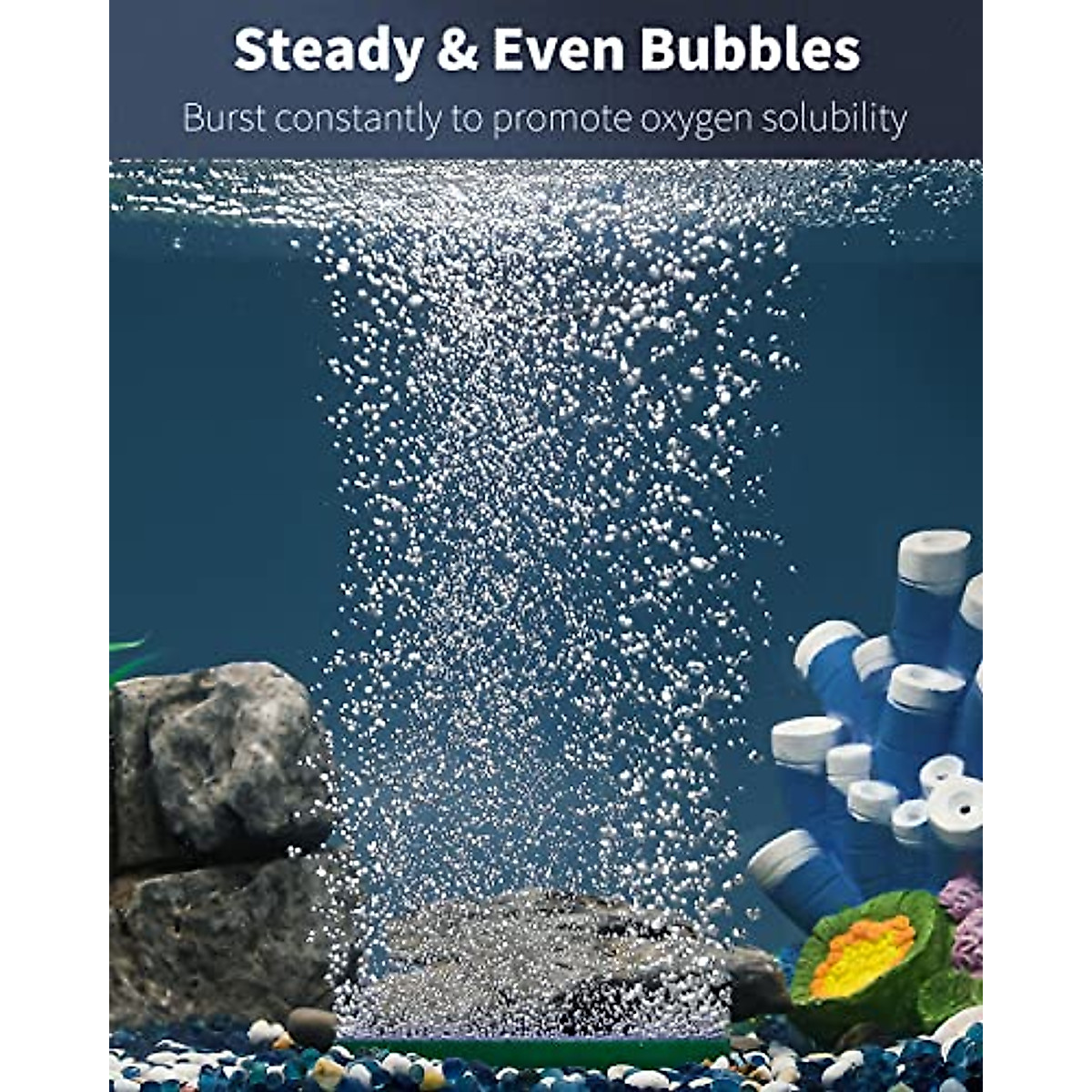 Pawfly Aquarium Air Stone Bar Bubbler 4 Inch Bubble Release Tool with Plastic Base Square Oxygen Diffuser for Nano Air Pump Small Bucket and Fish Tank, 4 Pack