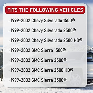 Master Power Window Switch, Gray - Driver Side Door - Compatible with Chevy Silverado and Sierra 1500, 2500, 2500 HD, 3500-1999, 2000, 2001, 2002 - Replaces 15047637