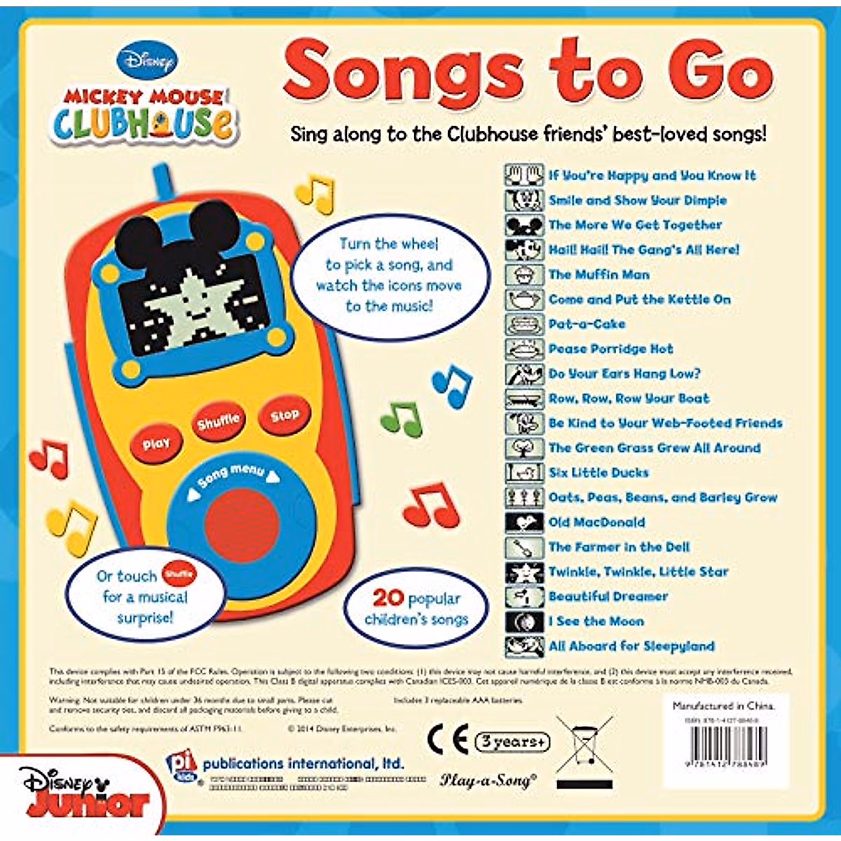 Disney - Mickey Mouse and Minnie Mouse Digital Music Player Sound Book - Songs to Go - Play-a-Song - PI Kids