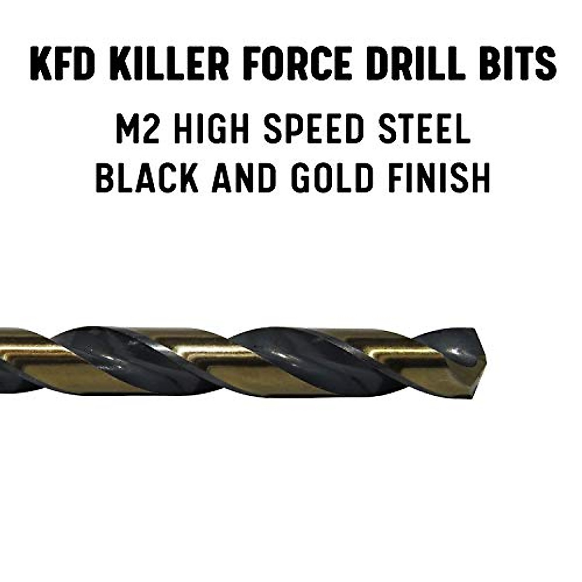 Drill America 11/32" High Speed Steel Black & Gold KFD Split Point Drill Bit with 3-Flat Shank (Pack of 6), KFDML Series