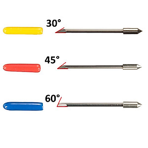 CJRSLRB CB09 Graphtec Blade Holder Base with 18Pcs Cutting Blades (30/45/60 Degree) for Silhouette Cameo 1 2 3/Portrait/Curio/Graphtec 6000/CE 5000-60 Plotter