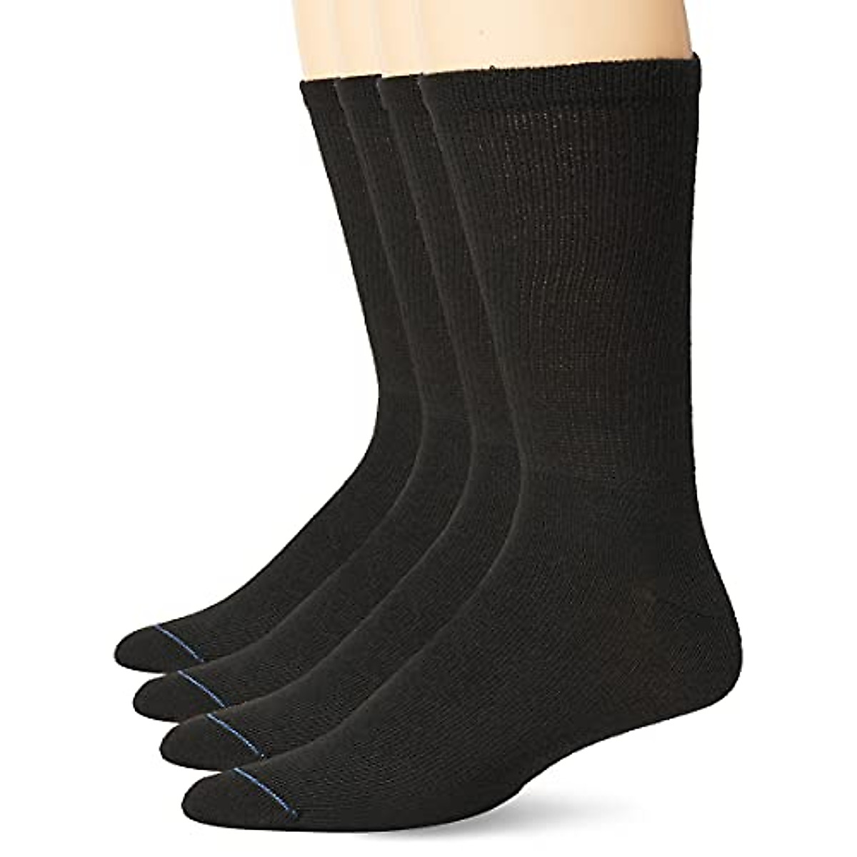 Dr. Scholl's Women's Diabetes and Circulatory Crew 4 Pair Casual Sock, Black, Shoe Size 7-12 US