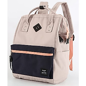 himawari Travel School Backpack with USB Charging Port 15.6 Inch Doctor Work Bag for Women&Men College Students(9003-Grey pink04#)