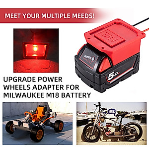Power Wheel Adapter for Milwaukee 18V Lithium Battery Adapter with Fuse & Wire Terminal,14 Gauge Wire Power Convertor for DIY RC Trucks, RC Toys, Robotics, Work Lights