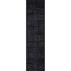 nuLOOM Arlena Vintage Runner Rug, 2' 6" x 6', Black