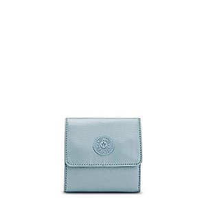 Kipling Womens Women's Cece Wallet, Purse, Snap Closure, Metallic Small Wallet, Pearl Teal Metallic, 4.25 L x 3.875 H 0.5 D US