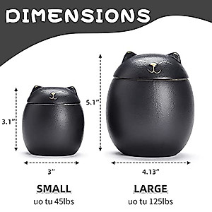 LMEILI Pet Urns for Cats Box Ashes Keepsake Memorial Cremation Small Dog Animal Ceramics Ashes Funeral Urn Personalized (Small Black)