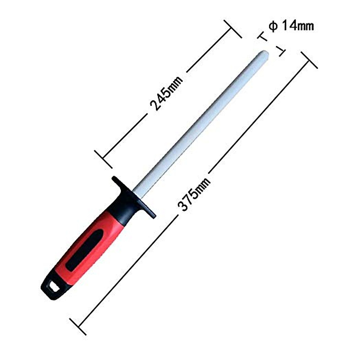 Abuycs 10 Inch Ceramic Rod Knife Honing, Ceramic Diamond Sharpening Rod for Stainless Steel Knives, Professional Knife Sharpener Rod for Home Kitchen