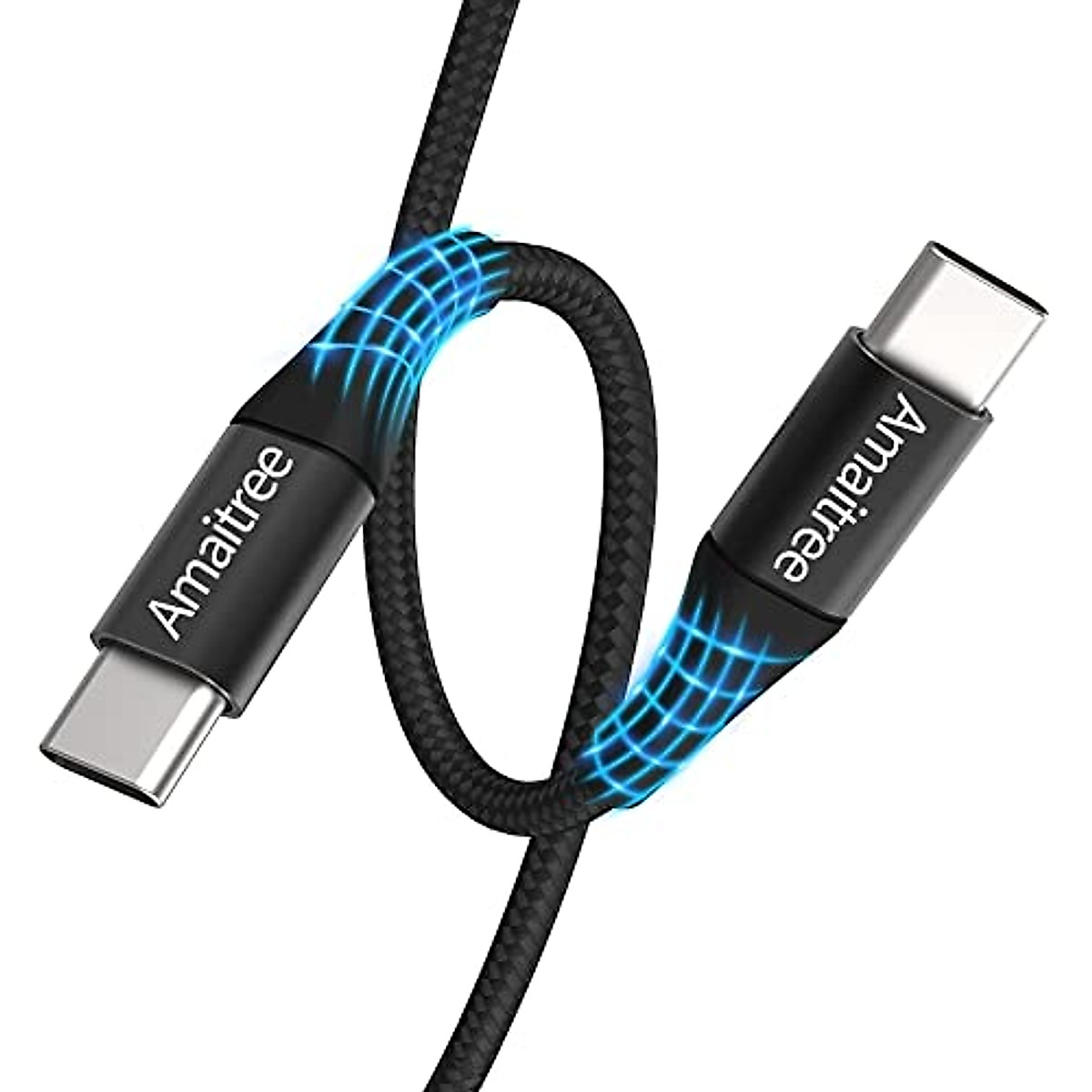Amaitree USB C to USB C Cable 4Ft, 60W/3.1A Fast Charging USB Type-C Cable,Quick 3.0 Charging USB-C to C Cable,Compatible with Galaxy S21/S21+/S20+,Ultra Note 20,iPad Pro 2020,MacBook Air-Black