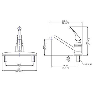 Laguna Brass 1301CP RV Mobile Home Non-Metallic Swivel Kitchen Sink Faucet Chrome Finish