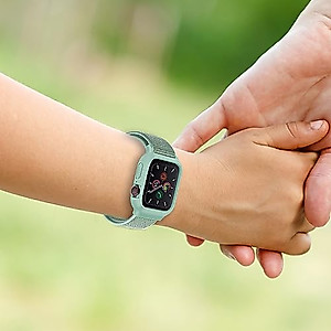 [3 Pack] Nylon Bands with Case Compatible with Apple Watch Band 38mm 40mm 41mm & 42mm 44mm 45mm,Soft TPU Case with Breathable Strap for iWatch 9/8/7/6/5/4/3/SE/SE2