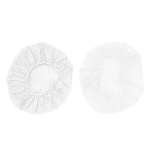 100Pcs White Non-Woven Sanitary Headphone Ear Cover, Disposable Super Stretch Covers Washable, for Most On Ear Headphones with 6~8.5cm Earpads (M - 9cm)