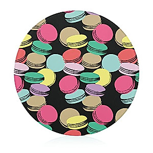 Colorful Macarons Printed Round Cutting Board Glass Chopping Blocks Mats Food Tray for Home Kitchen Decoration