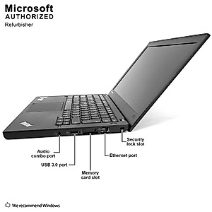 Lenovo ThinkPad X240 12.5-inch Business Laptop, Intel Core i7-4600U up to 3.3GHz, 8G DDR3L, 500G, WiFi, VGA, Mini DP, USB 3.0, Win 10 64 Bit Multi-Language Support (Renewed)