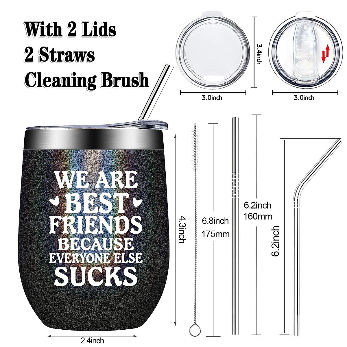 Fufendio Gifts for Best Friends Women - Best Birthday Gifts for Women, Female - Best Friend Christmas Gifts, Friendship Gifts - Insulated Coffee Mug Tumbler Cup