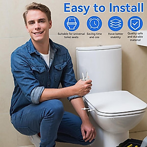 BUWUSMU Replacement Toilet Seat Screws, Kit with Plastic Hinge Bolt Screws, Nuts, and Washers for Top Toilet Seat Repair (White, 4 Pieces)