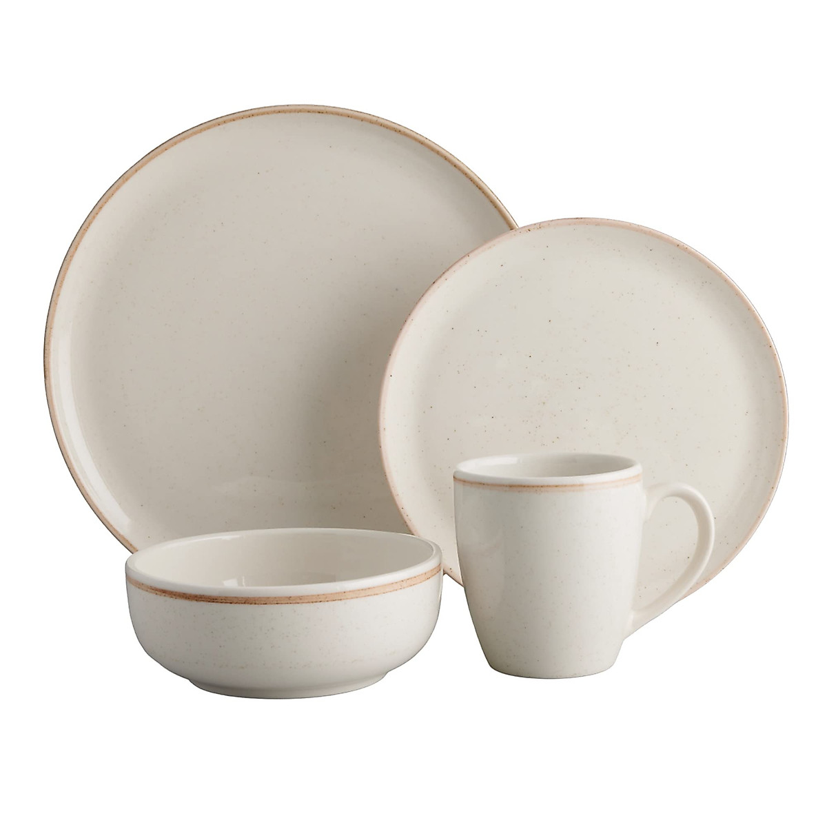 Corona Dinnerware Set 16-pieces Earthenware | Beige Caoba | Hand-Painted | Set de Vajilla 4 puestos | 16 piezas | Ceramica | Artisan Decor