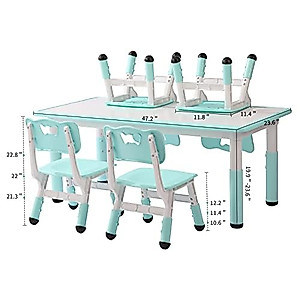 Kids table and chairs, Toddler table and chairs, Kids table (4 chairs), Kids table and chair set, Kids table and chair set 5-8 year old. Toddler table and chair set with 16 leg covers +12 color pens