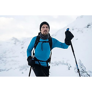 Icebreaker Merino Flexi Chute Ski Neck Gaiter For Women, Men, 100% Merino Wool - Comfortable, Versatile Neck Warmer Buff And Snowboard Face Mask - Breathable, Warm Gaiters For Adults - Jet Heather