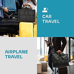 Lazebox 43" Travel Garment Bag with Accessories Zipper Pocket, Heavy Duty Suit Bag for Suits, Tuxedos, Dresses, Coats, Black, 1 pack