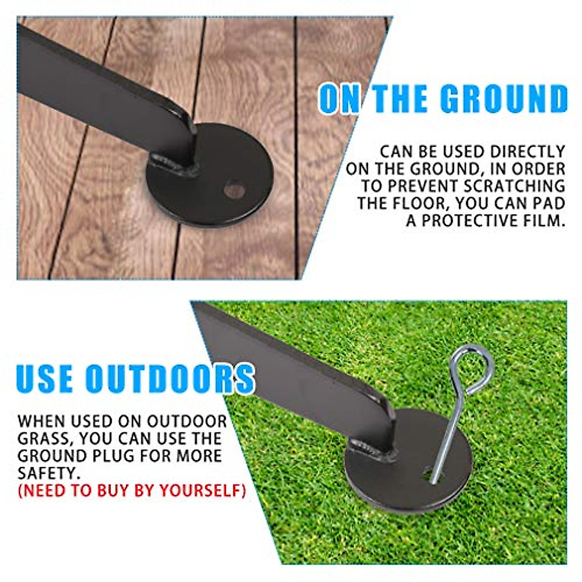 BMS Hanging Hammock Stands Hammock Chair Stands,C Stand Outdoor Solid Steel Heavy Duty Stand Only Construction for Hanging Hammock Air Porch Swing Chair Indoor（Without Hammock ）, Black