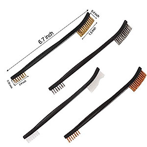Accmor Gun Cleaning Tools Kit, Universal Gun Cleaner Set Including 4 Pcs Double-Ended Brass Steel Nylon Bristle Gun Cleaning Brushes & 4 Pcs Polymer Gun Cleaning Picks