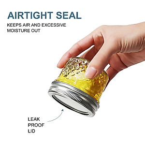 CycleMore 40 Pcs 4oz Clear Glass Mini Mason Jars With Silver Separable Lids and Diamond appearance, Small Canning Jars Spice Jars for Honey, Jam, Jelly, Wedding Favors, Kitchen Food Storage