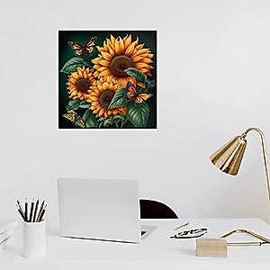 WUSARPLY Sunflowers Diamond Painting Kits for Adults - 5D Diamond Art Kits Full Drill Diamond Dots Paint with Diamonds Arts and Crafts for Beginner Kids Home Wall Decor 13.8''x13.8''