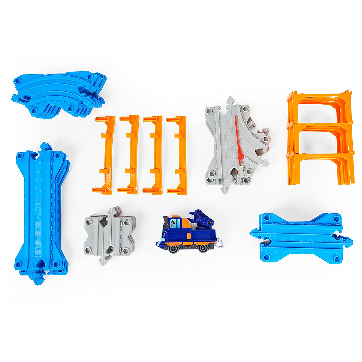 Mighty Express, 32-Piece Train Track Pack with Exclusive Mechanic Milo Toy Train, Kids Toys for Ages 3 and up