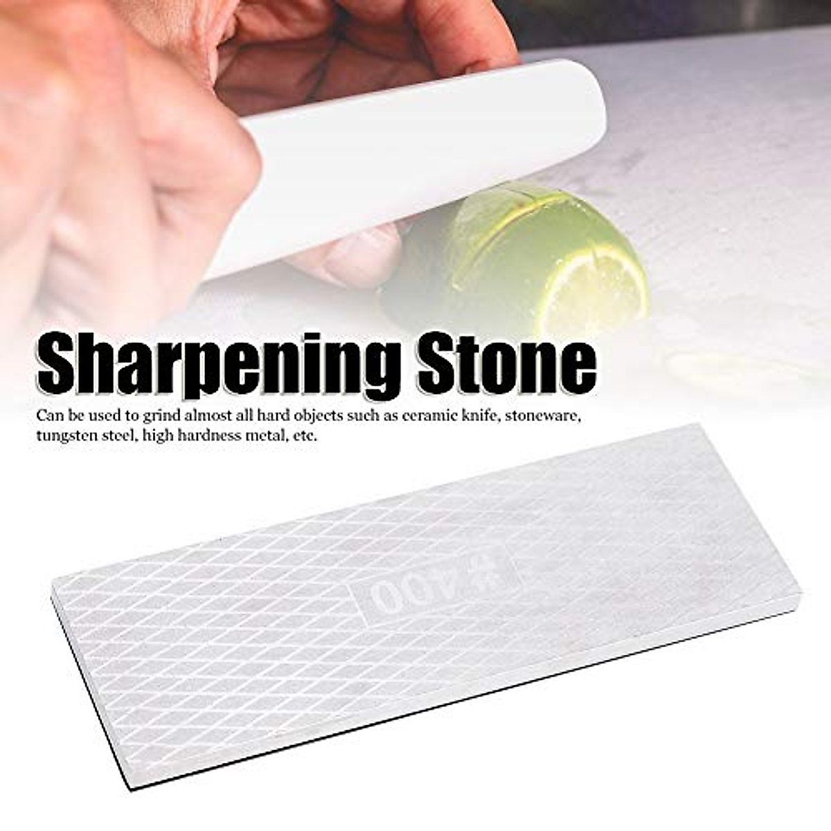 Whetstone Knife Sharpener Whetstone Sharpening Stone with Anti Slip Mat Double Sided 400‑1000 Grits Sharpening Stone without Burrs