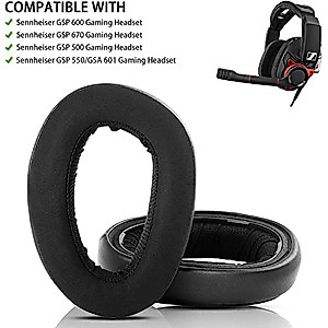 GSP 600 Ear Pads Cushions Headphones Replacement Parts Accessories Compatible with Sennheiser GSP 670 GSP 500 GSP 600 Gaming Headset, Easy to Install