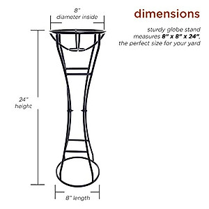 Alpine Corporation 24" Tall Indoor/Outdoor Metal Gazing Globe Display Stand, Black