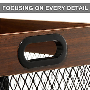 X-cosrack 2 Packs Vinyl Record Storage Crate, Wooden LP Album Shelf Cube Organizer Box